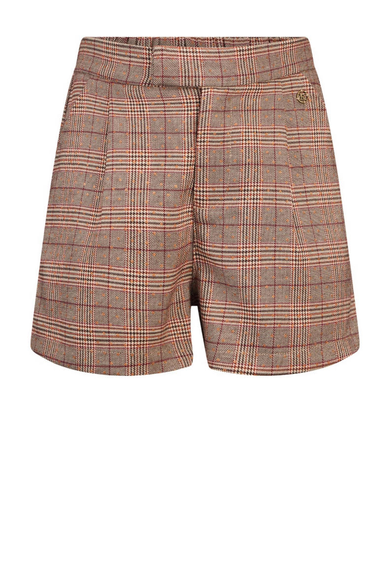 Retour Jeans geruite loose fit casual short Linda lichtbruin ...