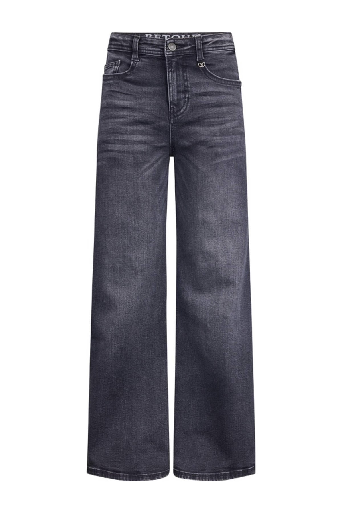 Retour Jeans wide leg jeans Skoura medium grey denim | kleertjes.com