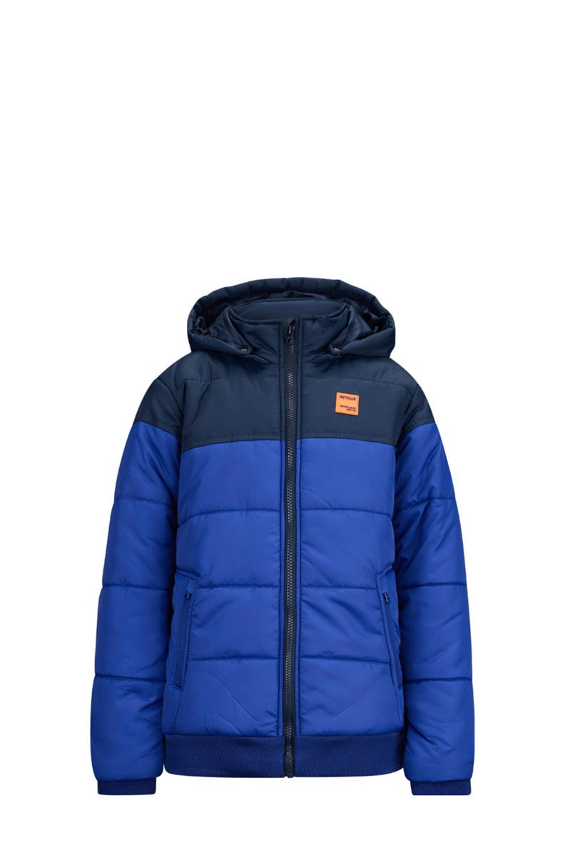 Retour Jeans gewatteerde winterjas Alrik blauw/donkerblauw | kleertjes.com