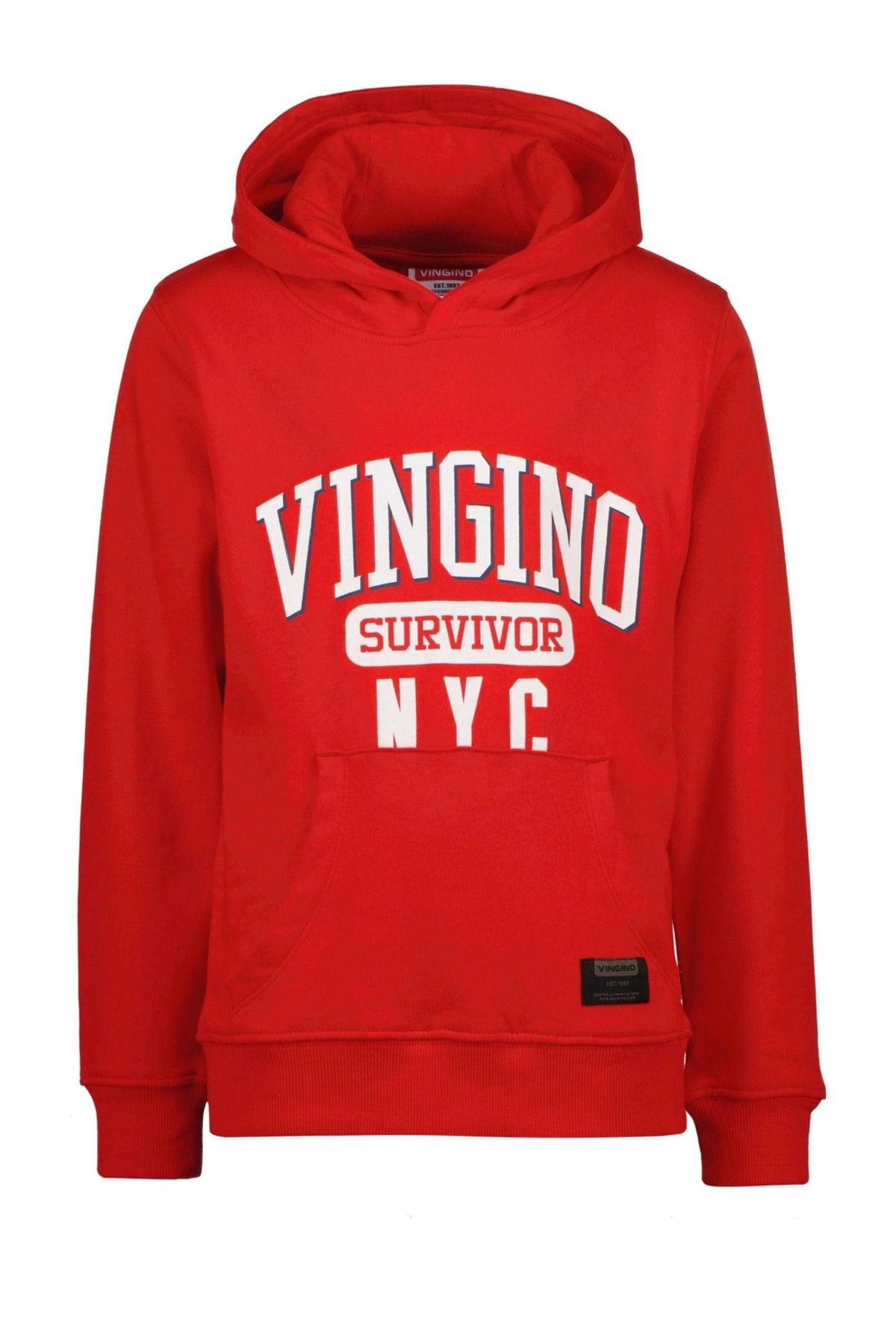 Vingino hoodie Noit met logo felrood | kleertjes.com