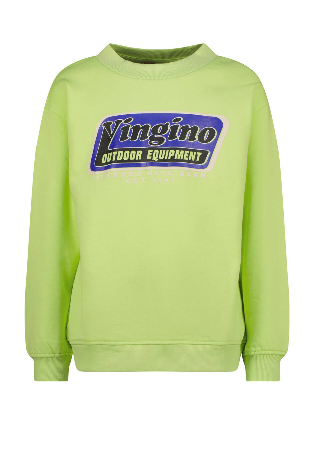 Vingino sweater Noisy met logo limegroen | kleertjes.com