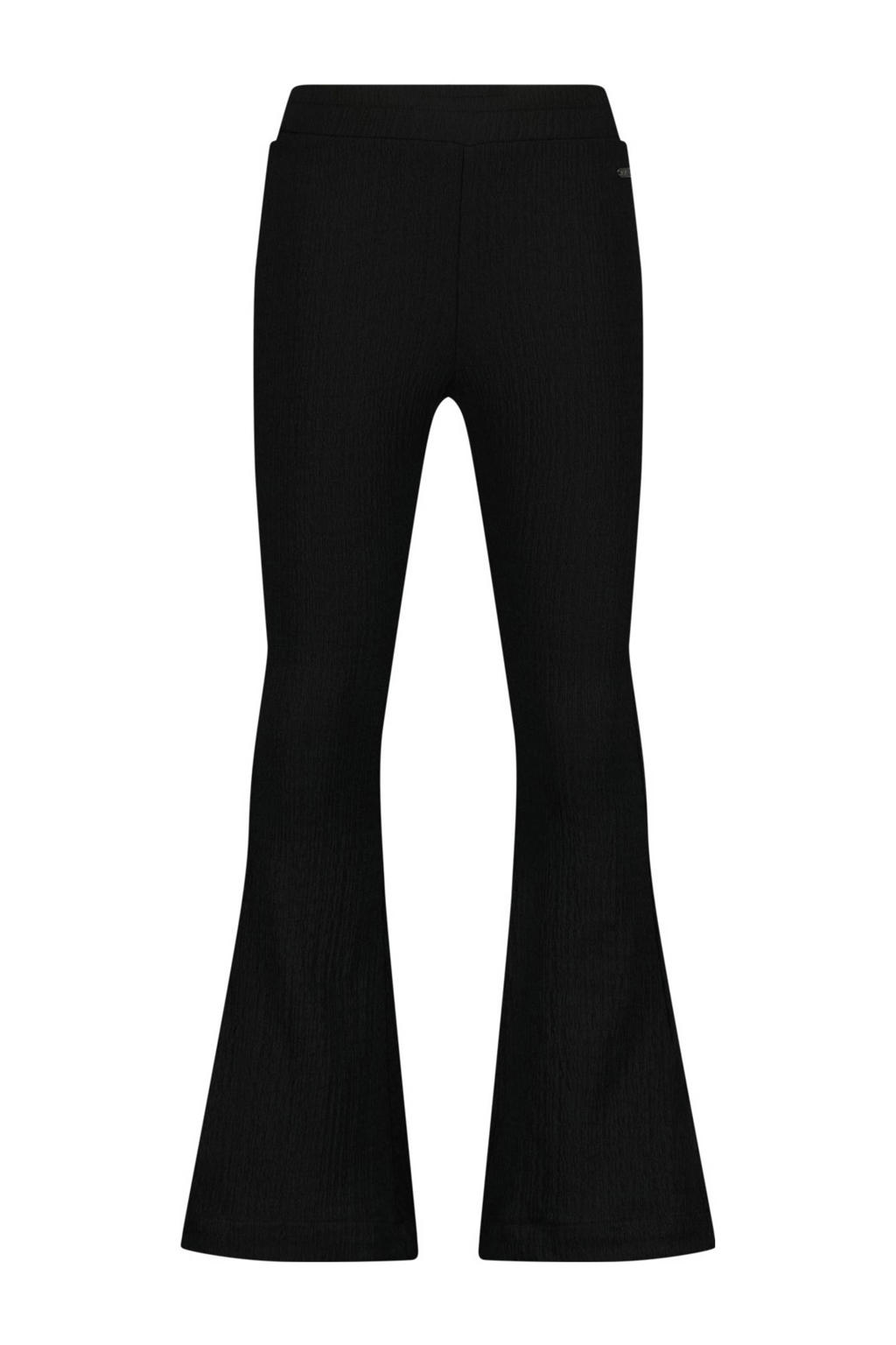 Raizzed flared broek Resie zwart | kleertjes.com