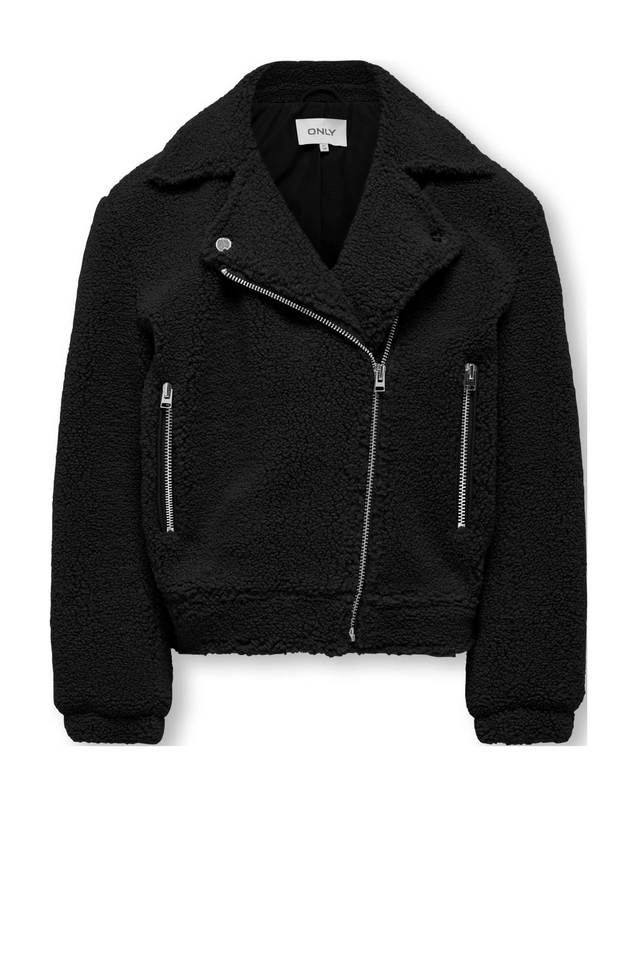 KIDS ONLY GIRL teddy jas zwart | kleertjes.com