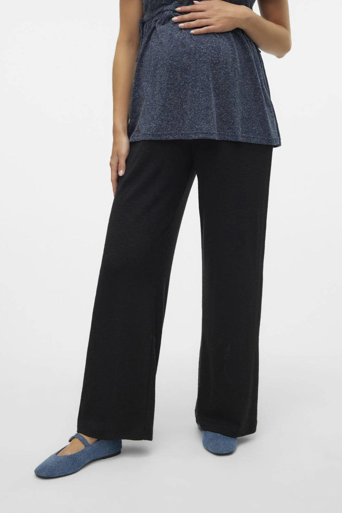 MAMALICIOUS wide leg zwangerschapspantalon MLFREDERIKKE zwart ...