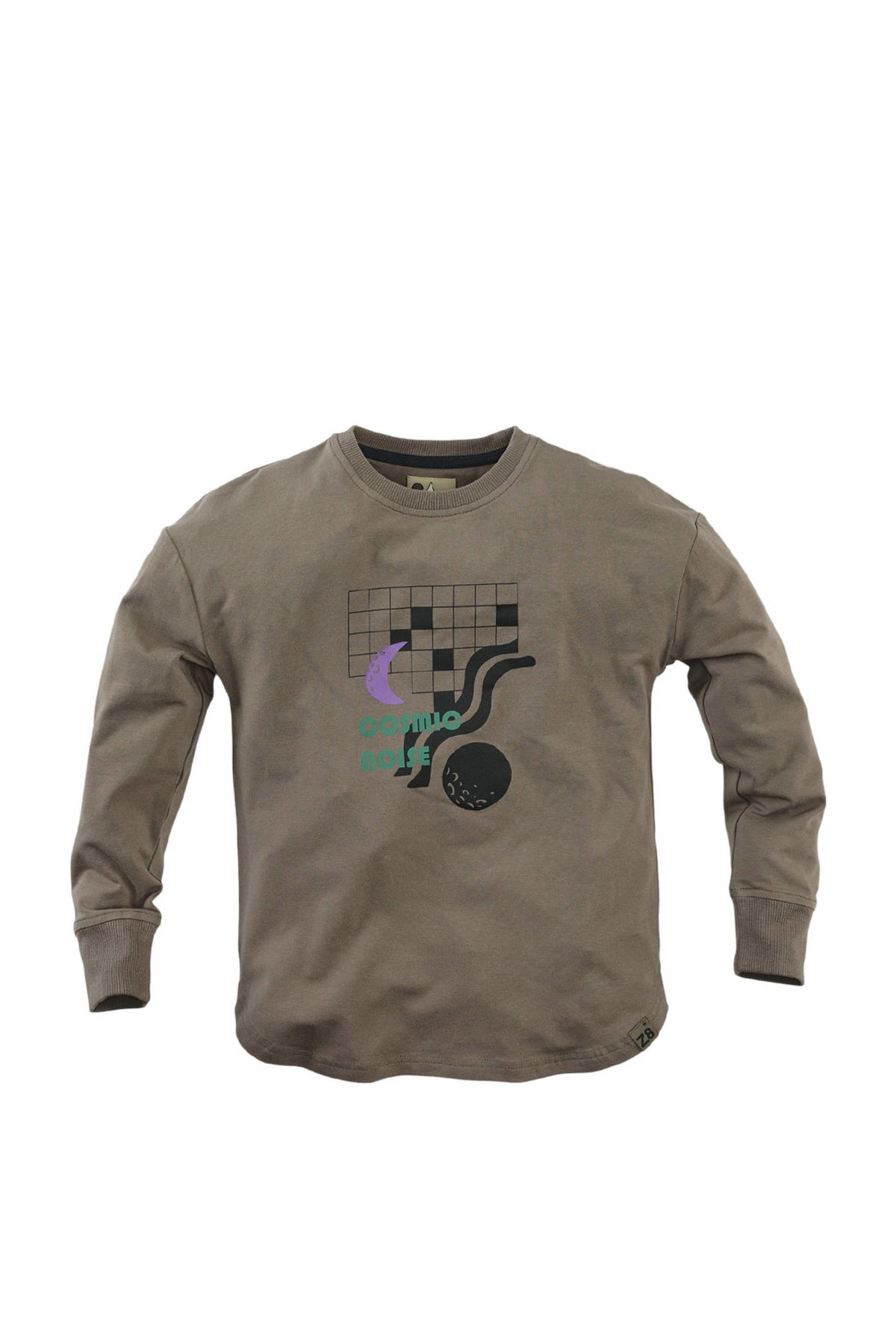 Z8 longsleeve Clay met printopdruk taupe | kleertjes.com