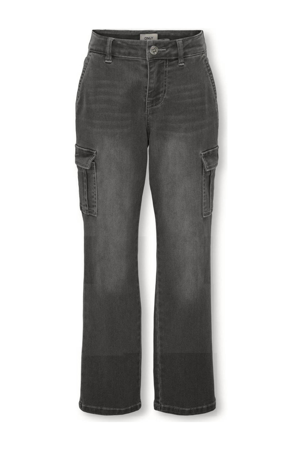KIDS ONLY GIRL high waist straight leg jeans KOGSAFARI MISSOURI dark ...