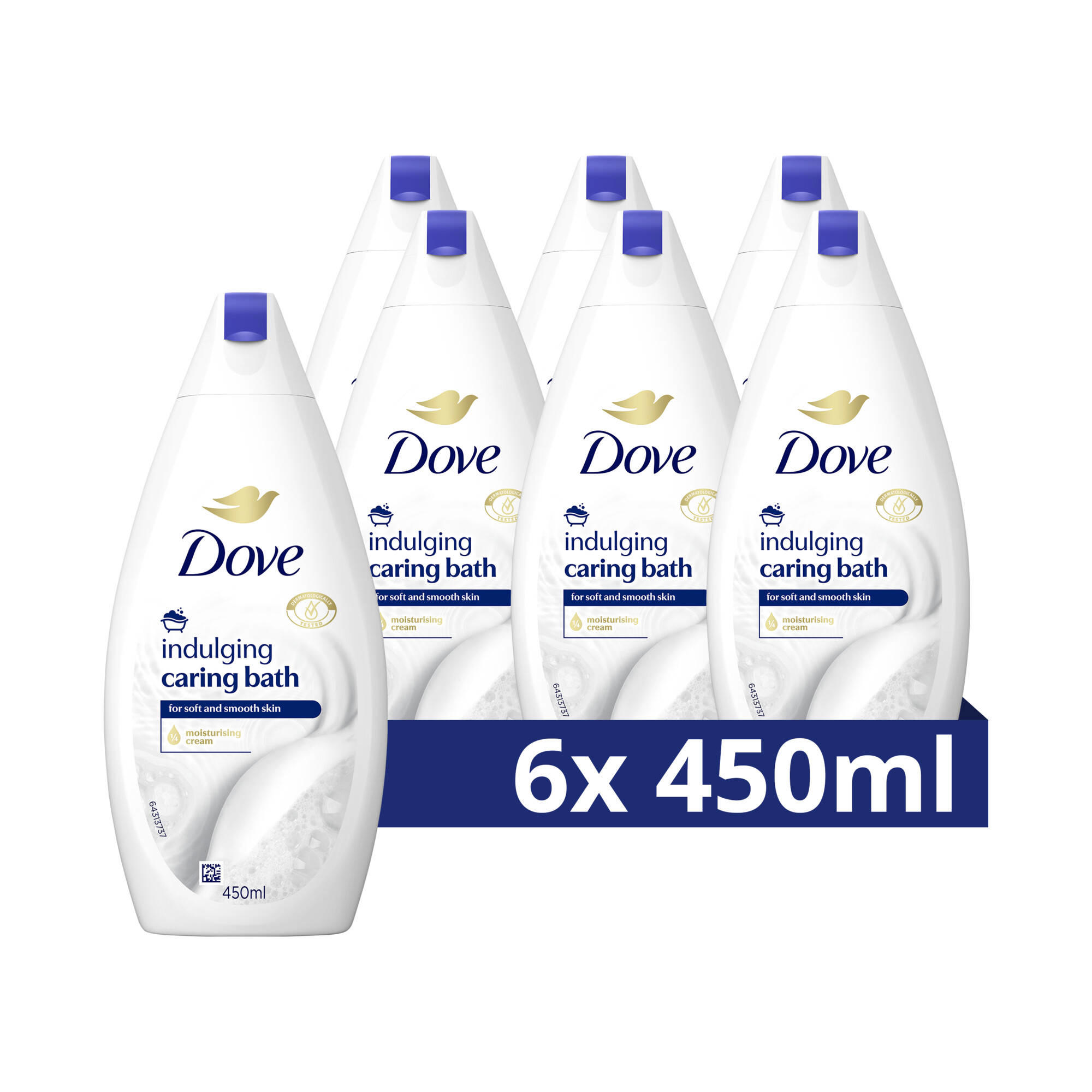 Dove Caring Bath Indulging badcrème - 6 x 450 ml | kleertjes.com