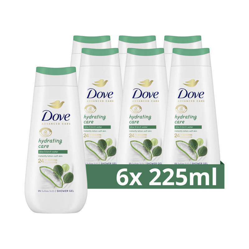 Dove Advanced Care Hydrating Care verzorgende douchegel - 6 x 225 ml ...