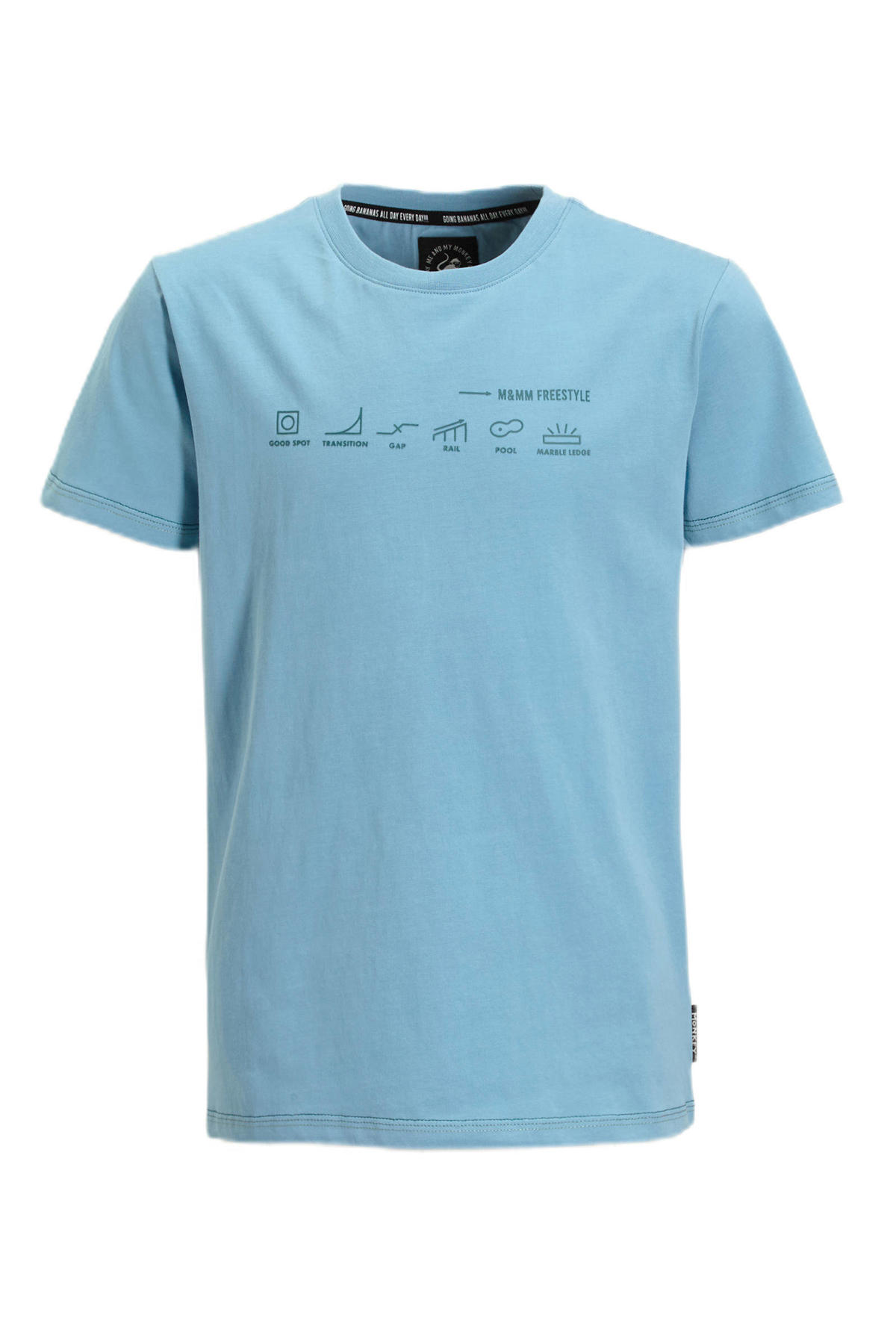 Me & My Monkey T-shirt met printopdruk lichtblauw | kleertjes.com