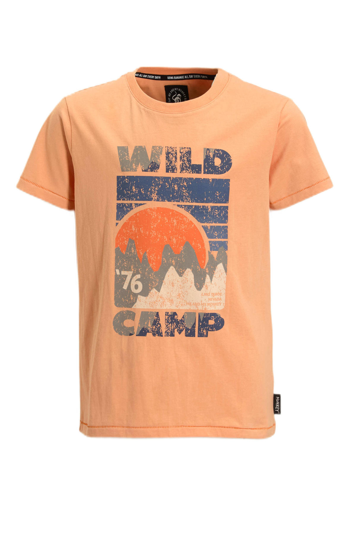 Me & My Monkey T-shirt met printopdruk oranje | kleertjes.com