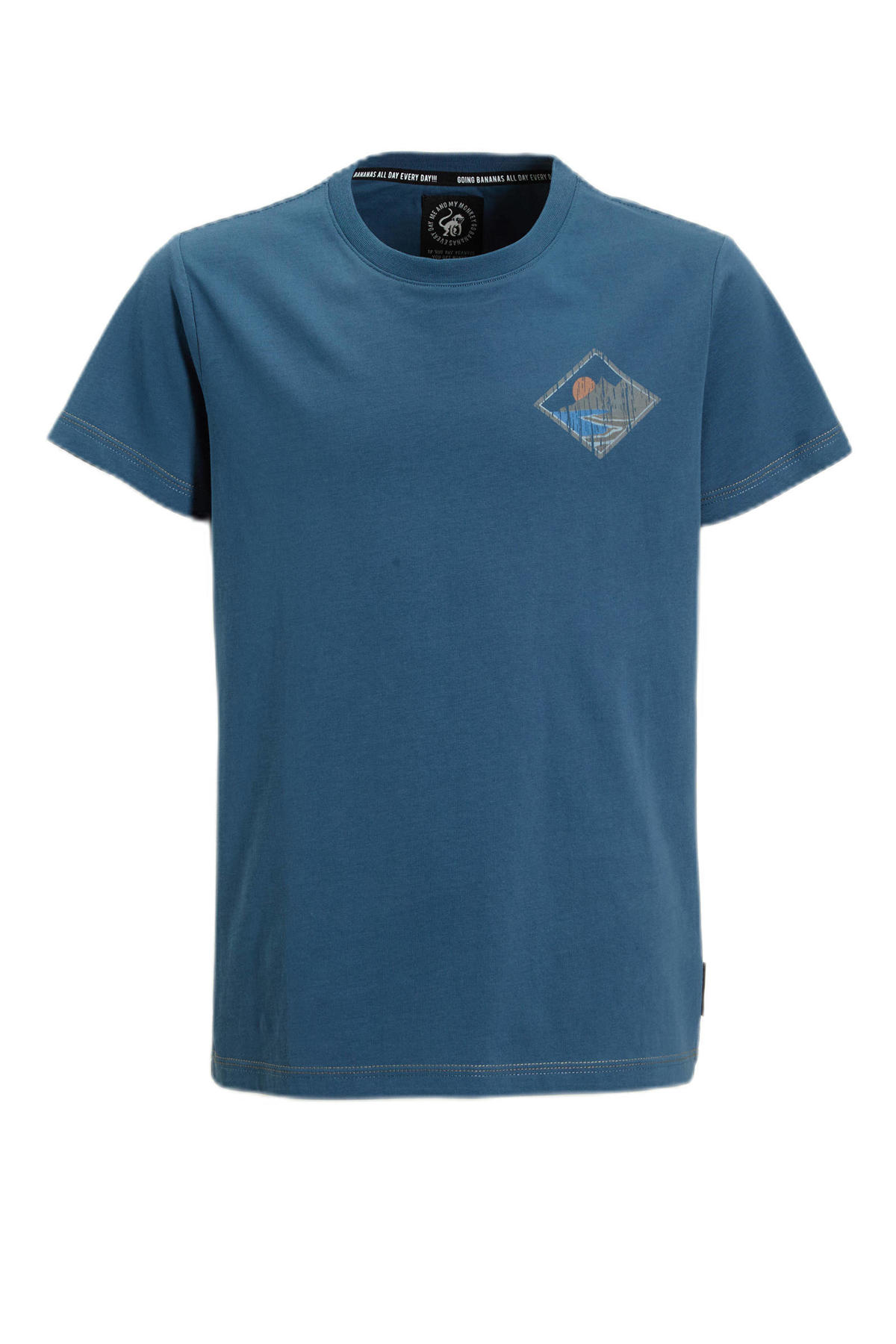 Me & My Monkey T-shirt met printopdruk blauw | kleertjes.com