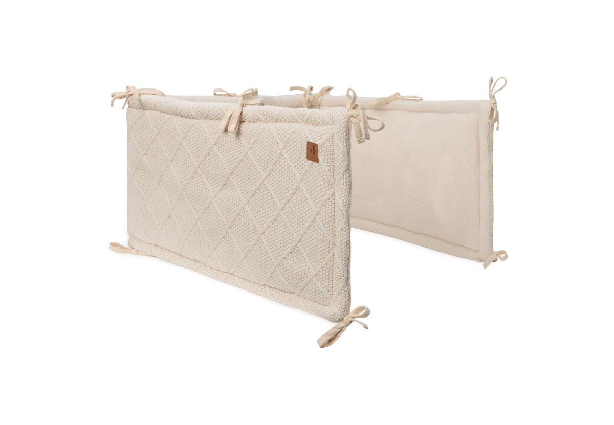 Jollein boxbumper Check Knit - Oatmeal | kleertjes.com