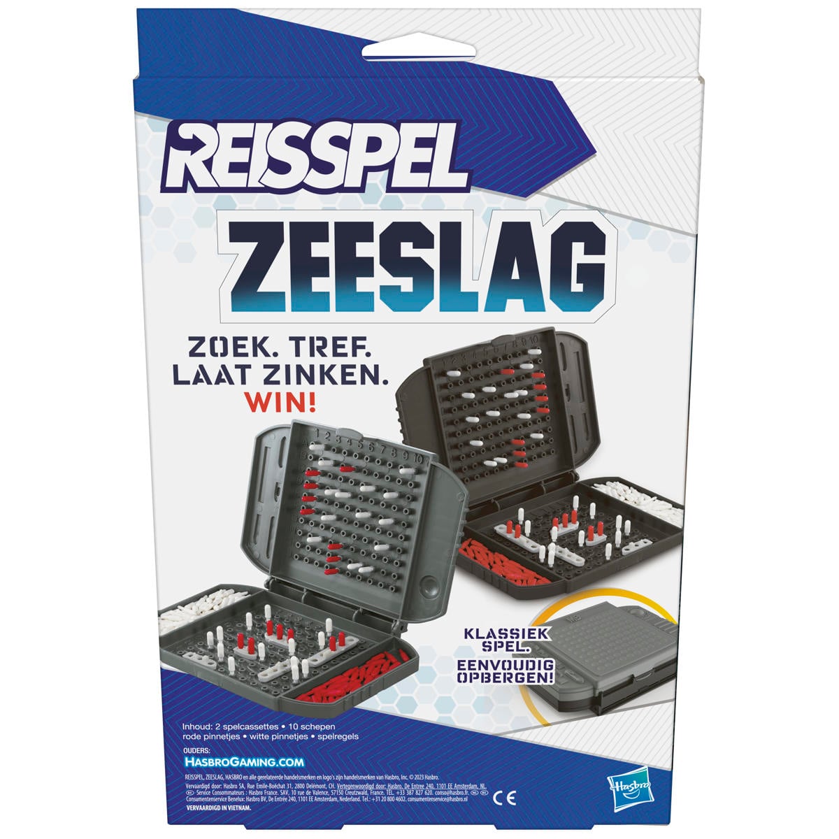 Hasbro Gaming Zeeslag Grab and Go-spel, compact spel voor 2 spelers ...