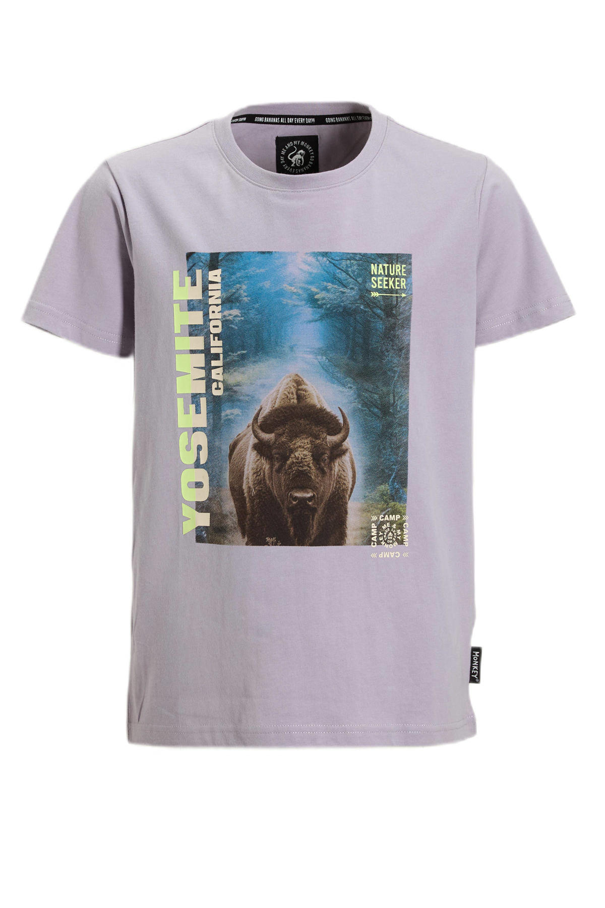 Me & My Monkey T-shirt met printopdruk paars | kleertjes.com