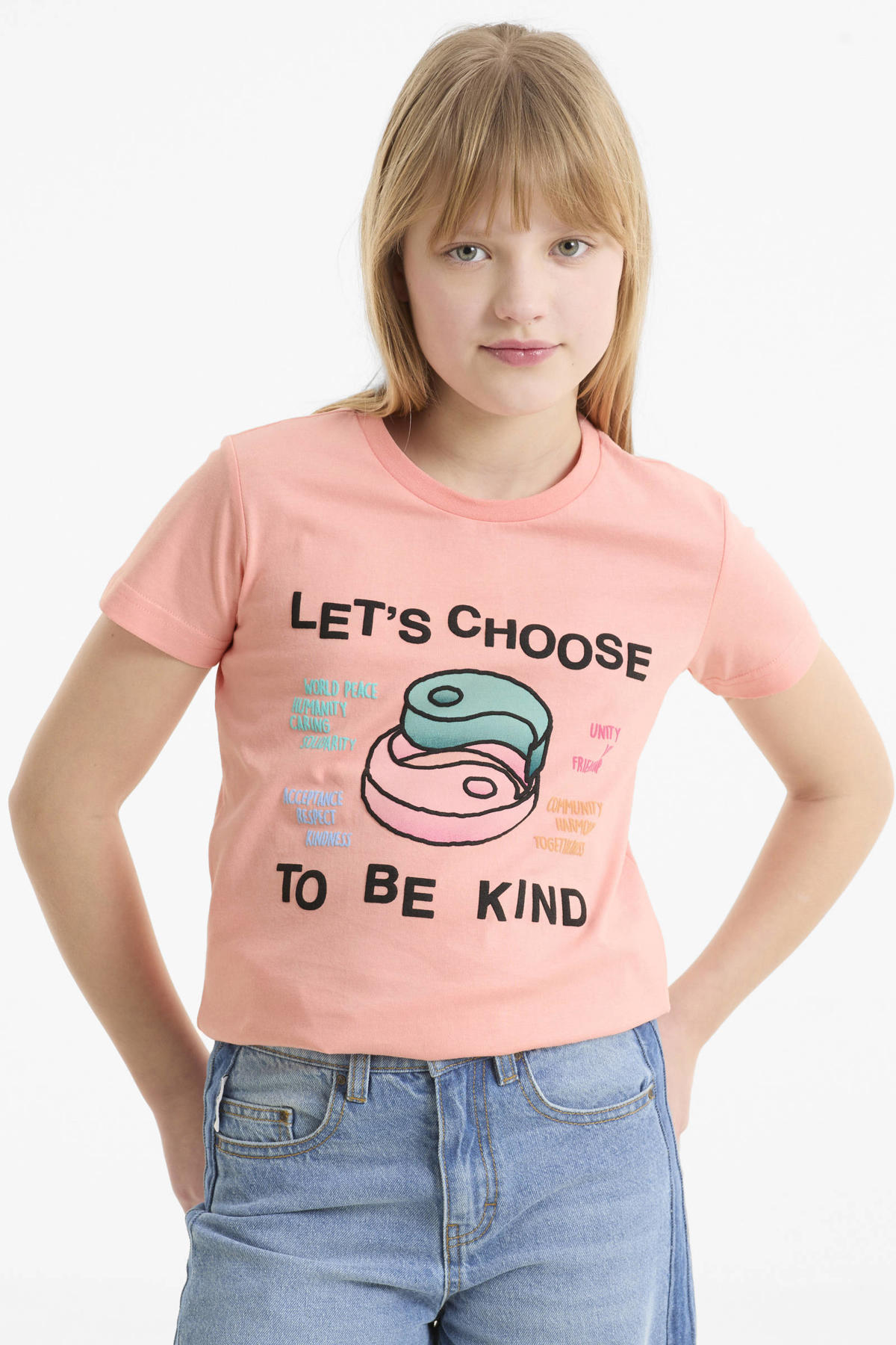 Me & My Monkey T-shirt met printopdruk koraalrood | kleertjes.com