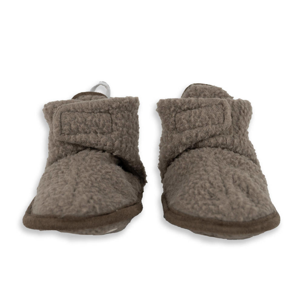 Lodger baby slofjes fleece bruin | kleertjes.com