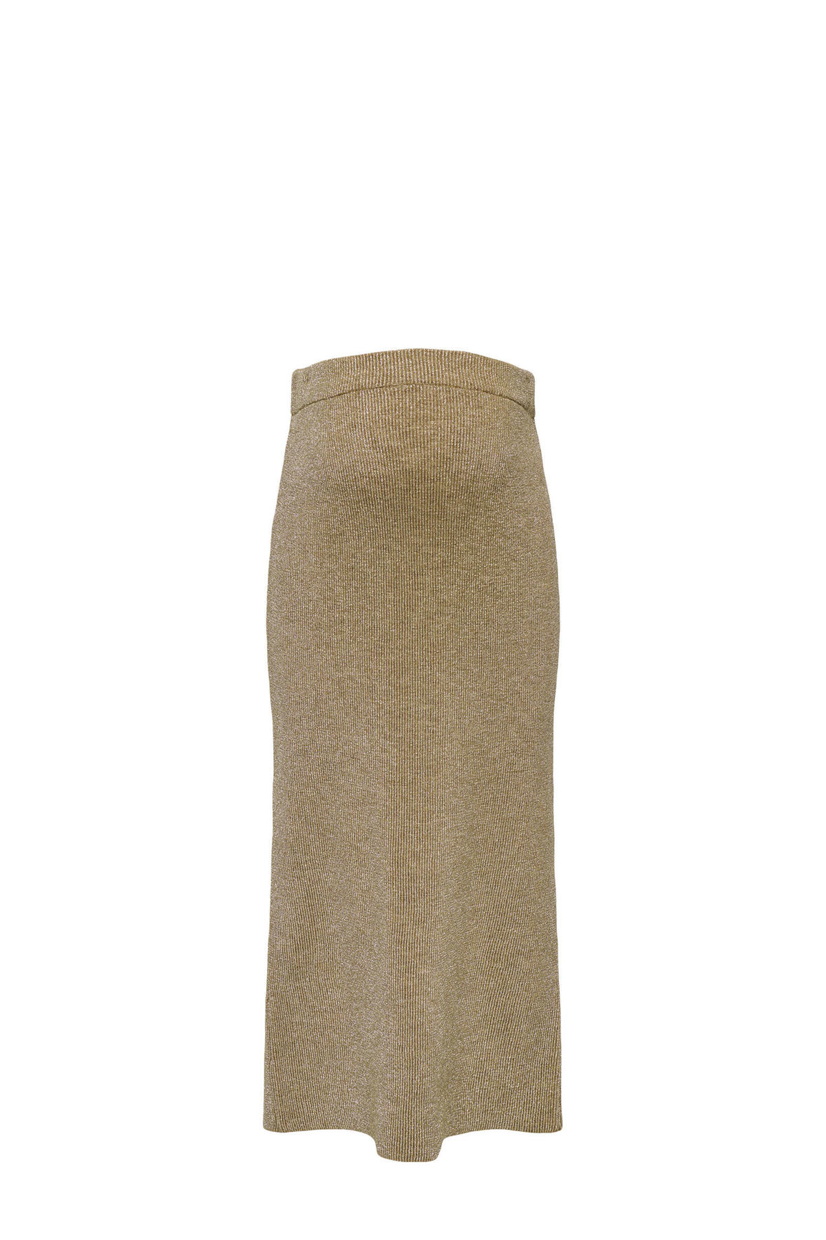 ONLY MATERNITY zwangerschaps midi rok glitter camel | kleertjes.com