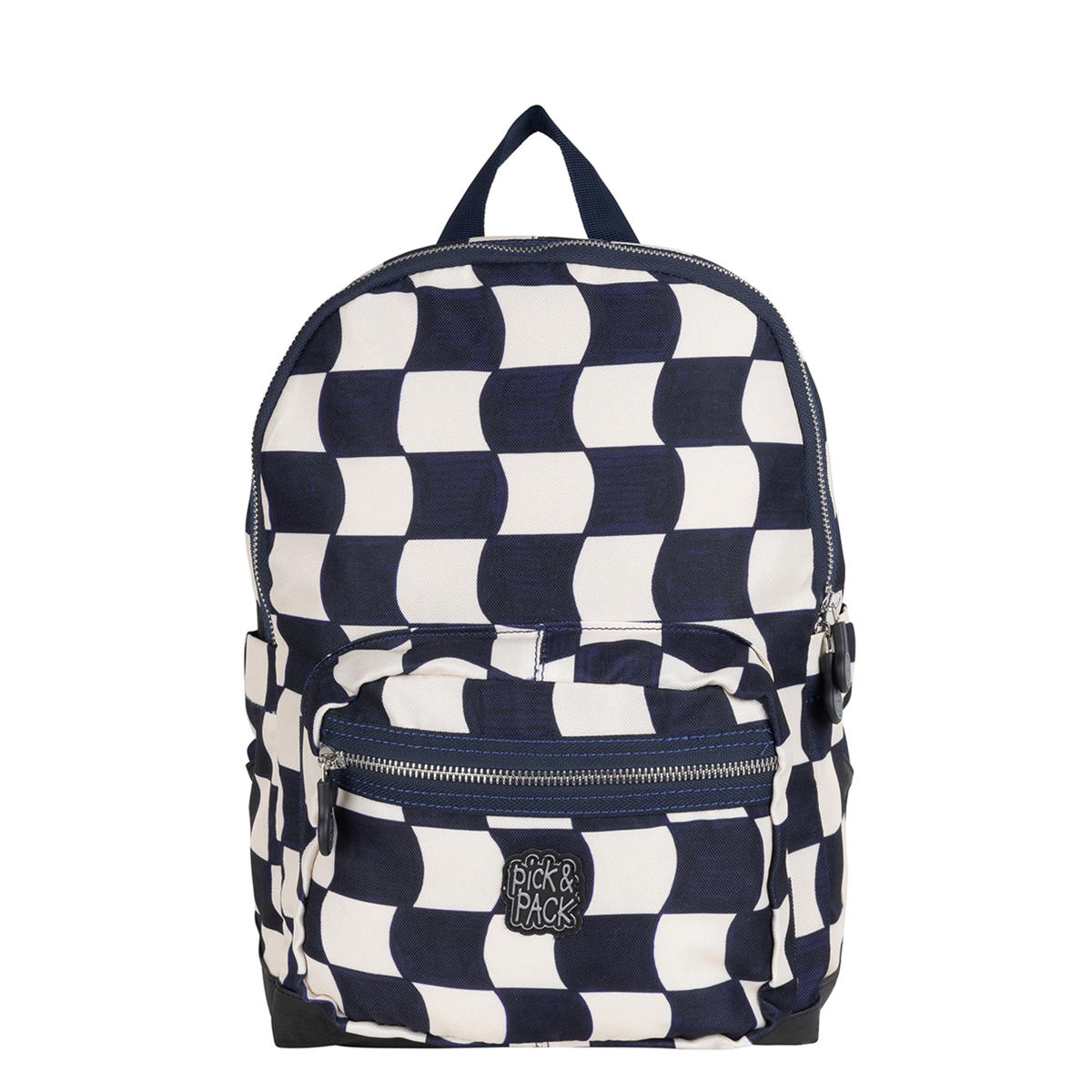 Pick & Pack rugzak Check it Out M donkerblauw/wit | kleertjes.com