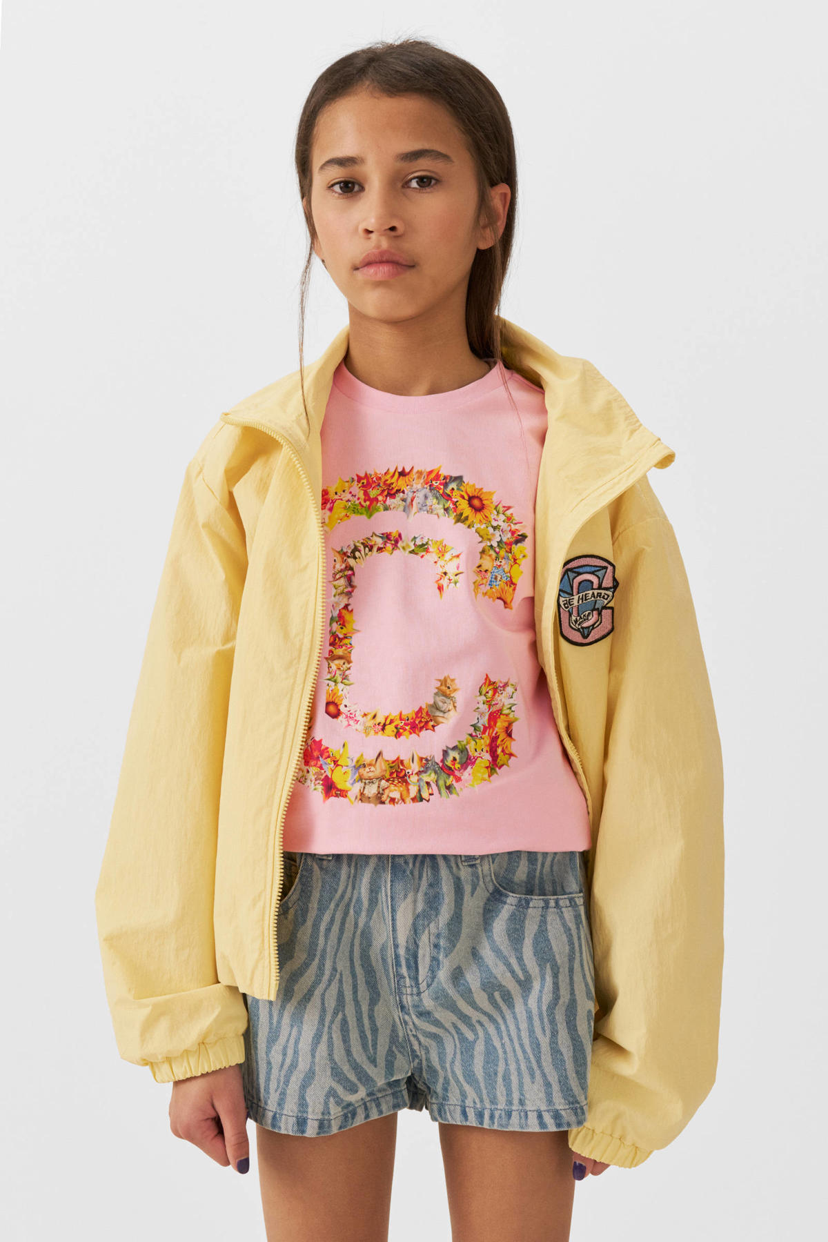 Coolcat denim short Isa met zebraprint blauw | kleertjes.com