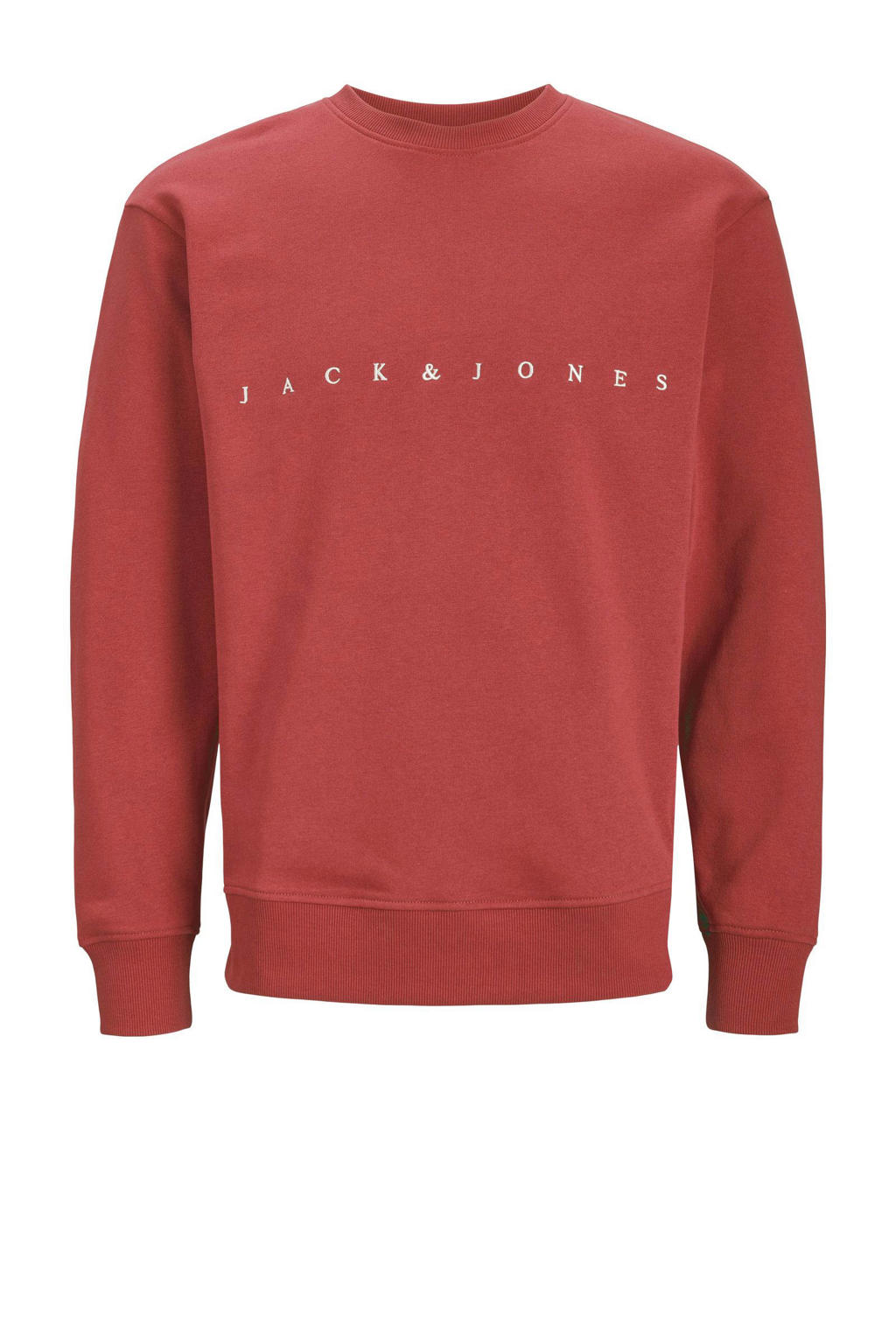 JACK & JONES JUNIOR sweater JWHCOPENHAGEN BIG met tekst steenrood ...