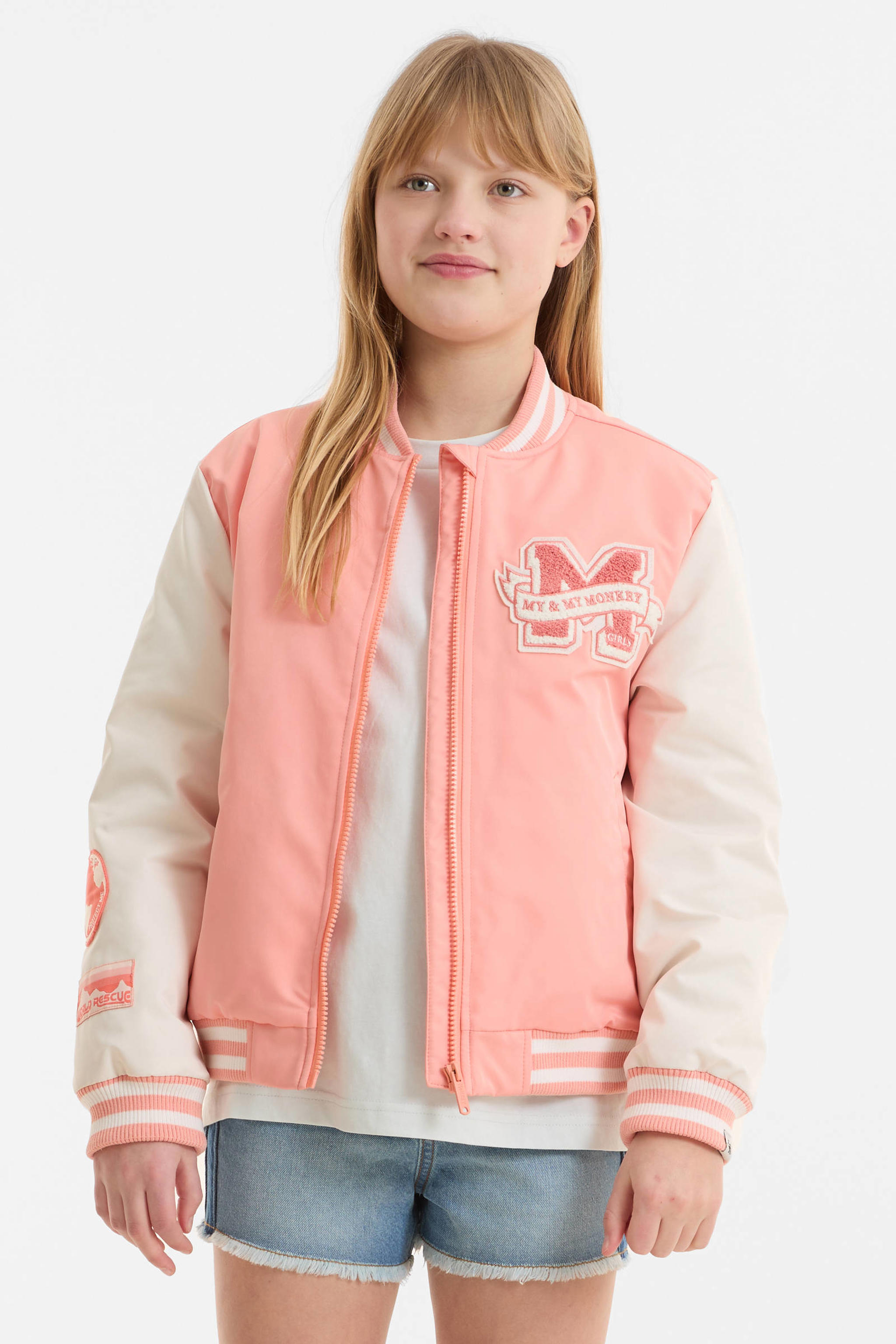Me & My Monkey bomberjack roze | kleertjes.com