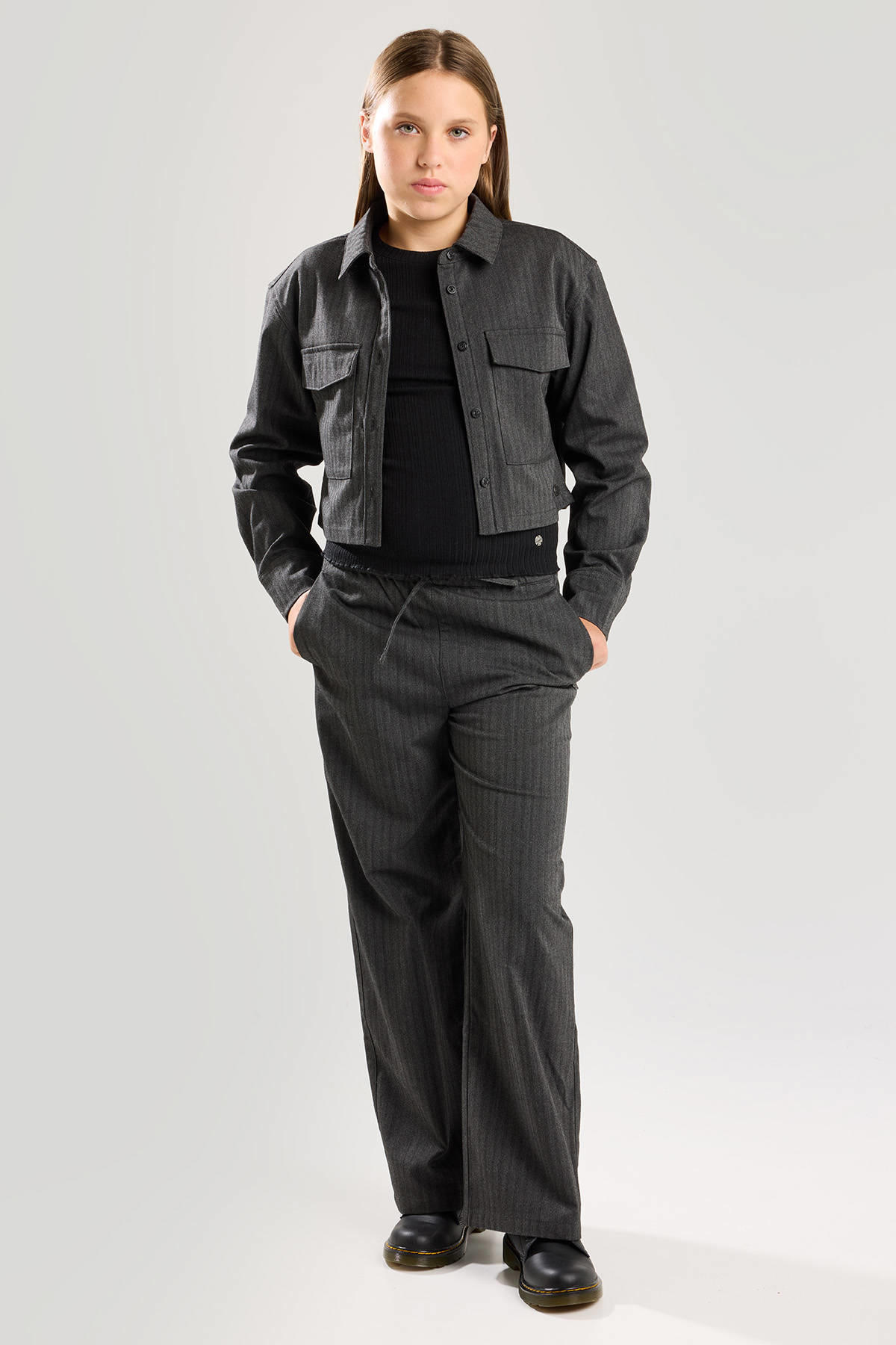 America Today straight casual broek grijs | kleertjes.com