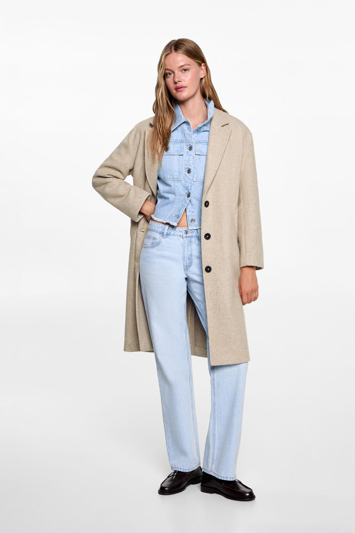 MANGO TEEN manteljas lichtbruin | kleertjes.com