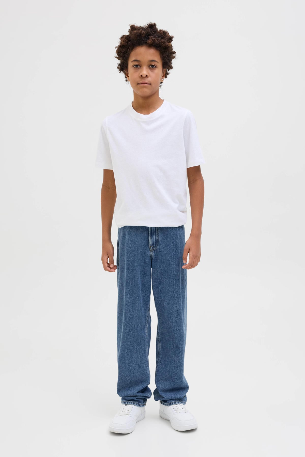 JACK & JONES JUNIOR high waist relaxed fit jeans medium blue denim ...