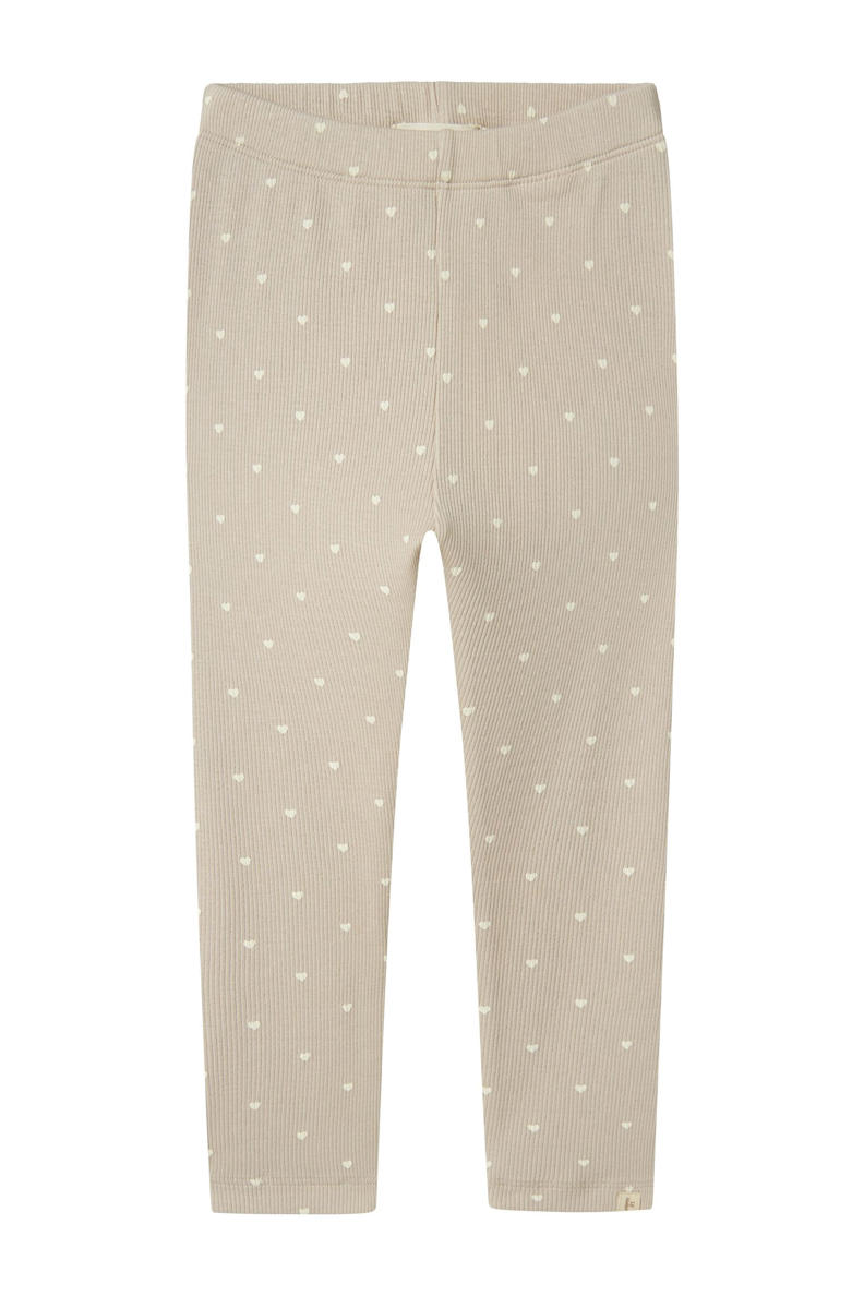 LIL' ATELIER MINI slim fit legging zand/wit | kleertjes.com