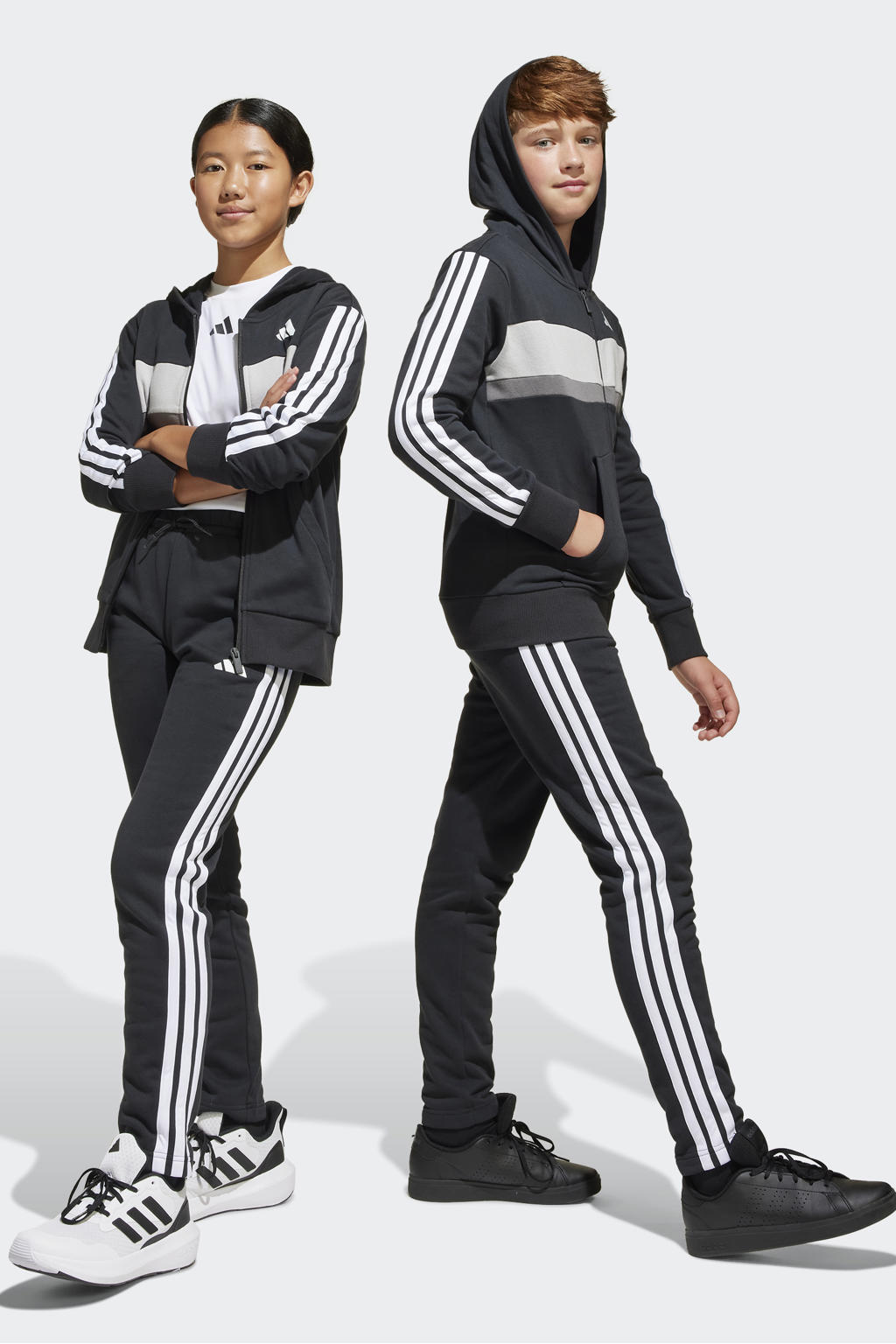 adidas Sportswear joggingpak zwart/wit | kleertjes.com