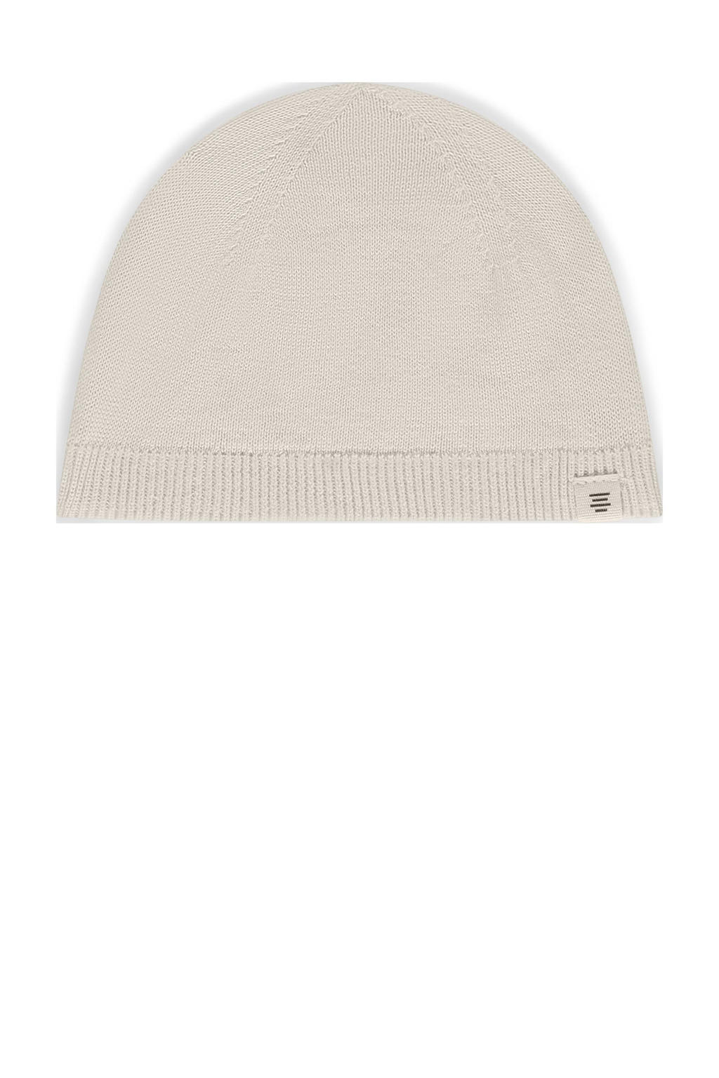 A Tiny Story fijn gebreide baby muts ecru | kleertjes.com