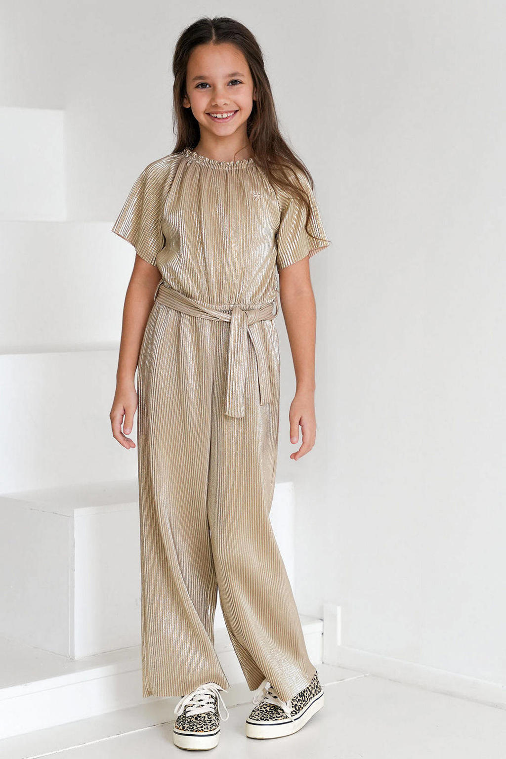 Like Flo straight jumpsuit goud | kleertjes.com