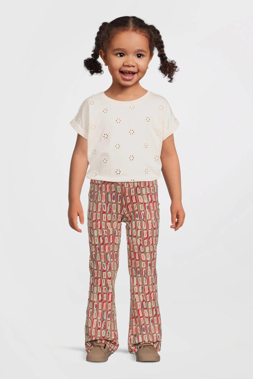 Quapi Mini flared broek beige | kleertjes.com