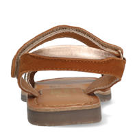 Braqeez Cally Call leren sandalen cognac | kleertjes.com