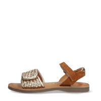 Braqeez Cally Call leren sandalen cognac | kleertjes.com