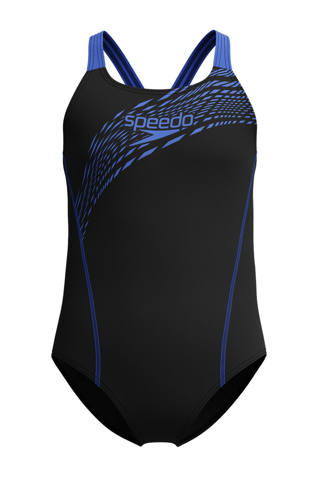 Speedo sportbadpak zwart/blauw | kleertjes.com