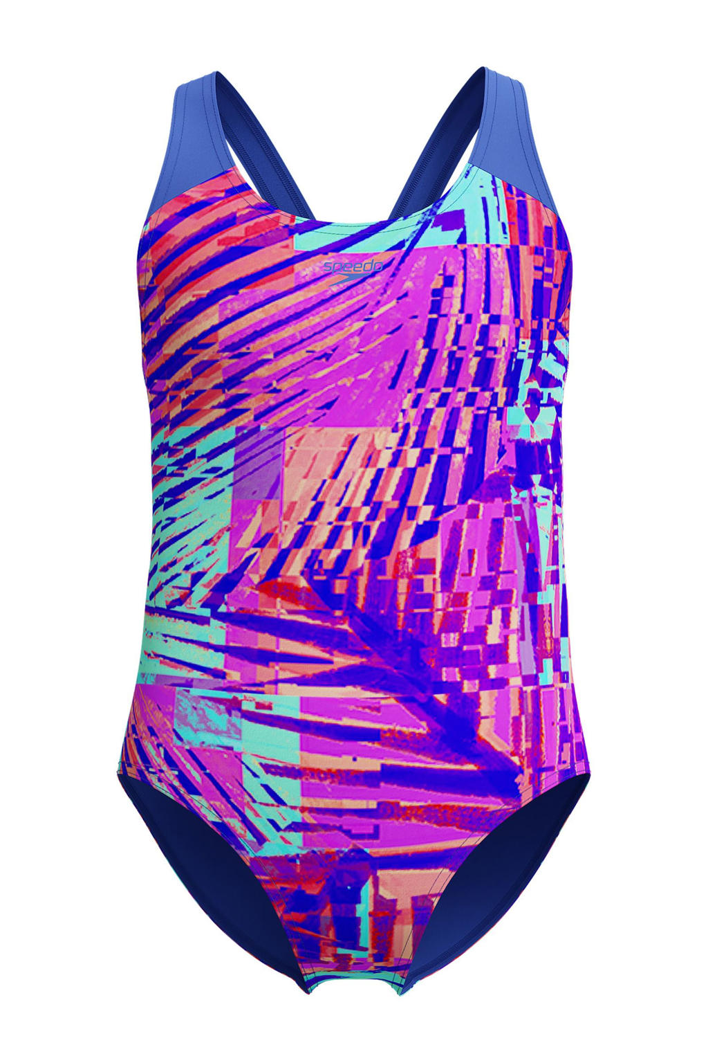 Speedo Endurance+ sportbadpak Splashback roze/blauw | kleertjes.com