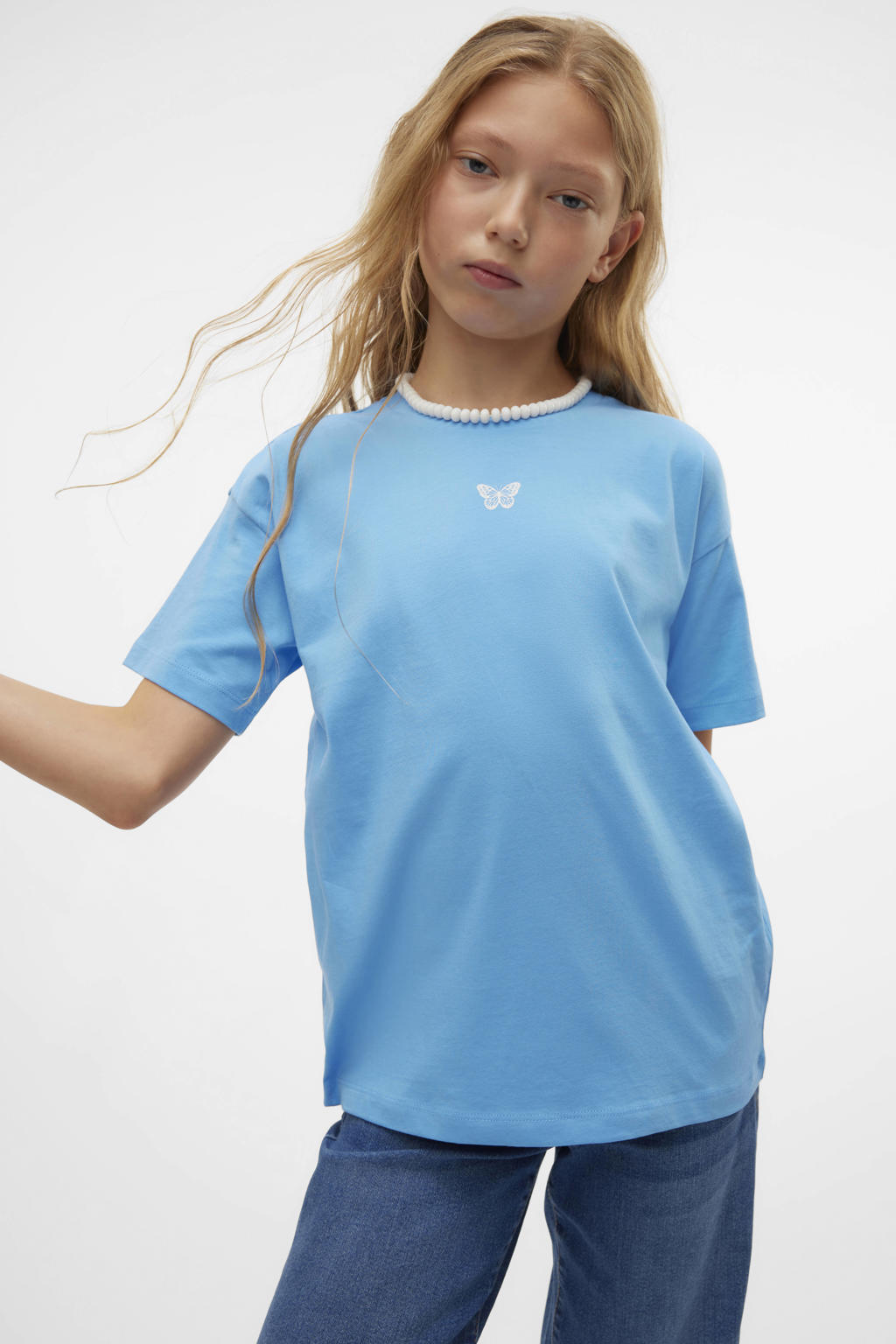 VERO MODA GIRL T-shirt lichtblauw | kleertjes.com