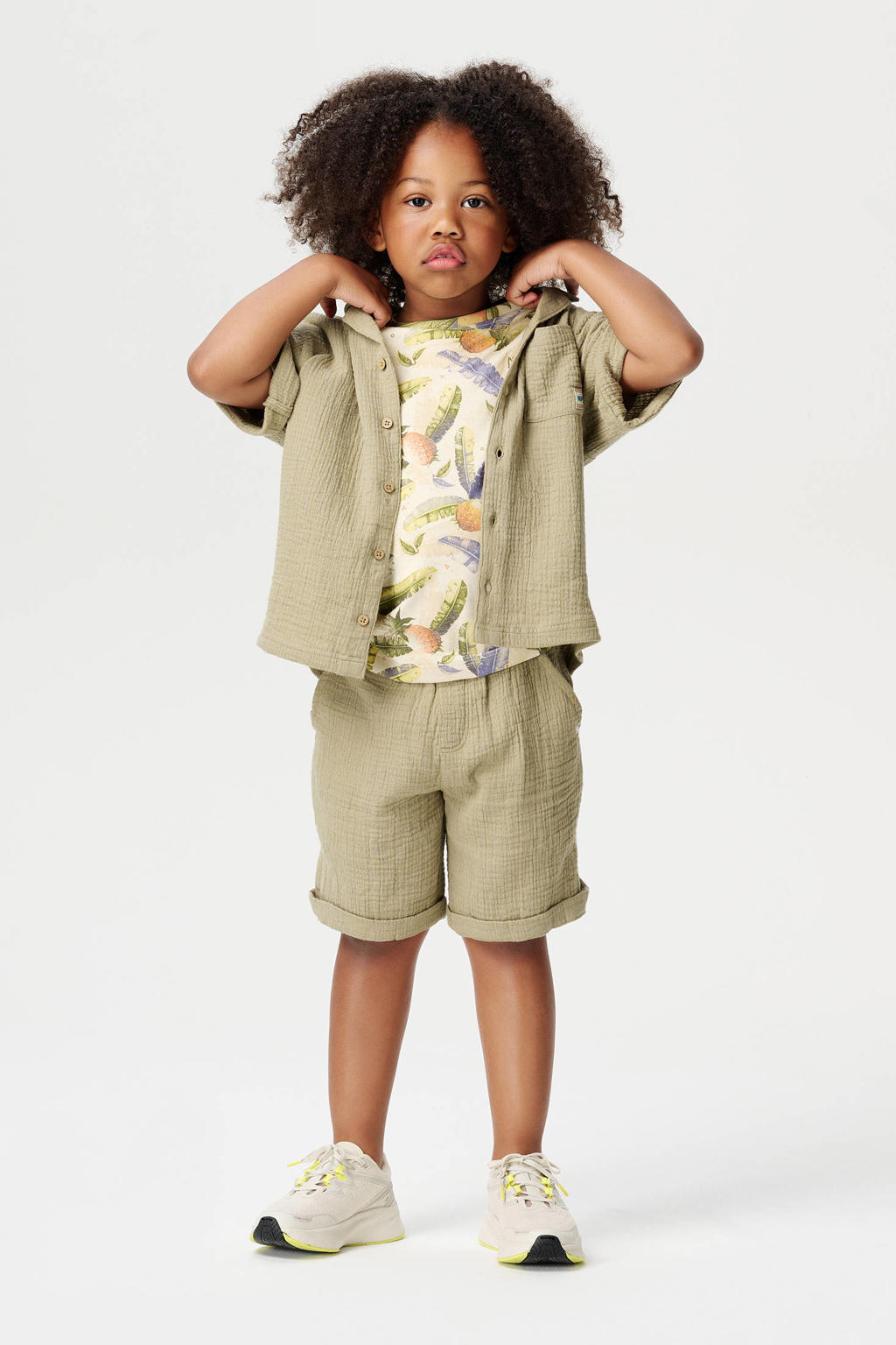 Noppies kids relaxed casual short groen | kleertjes.com