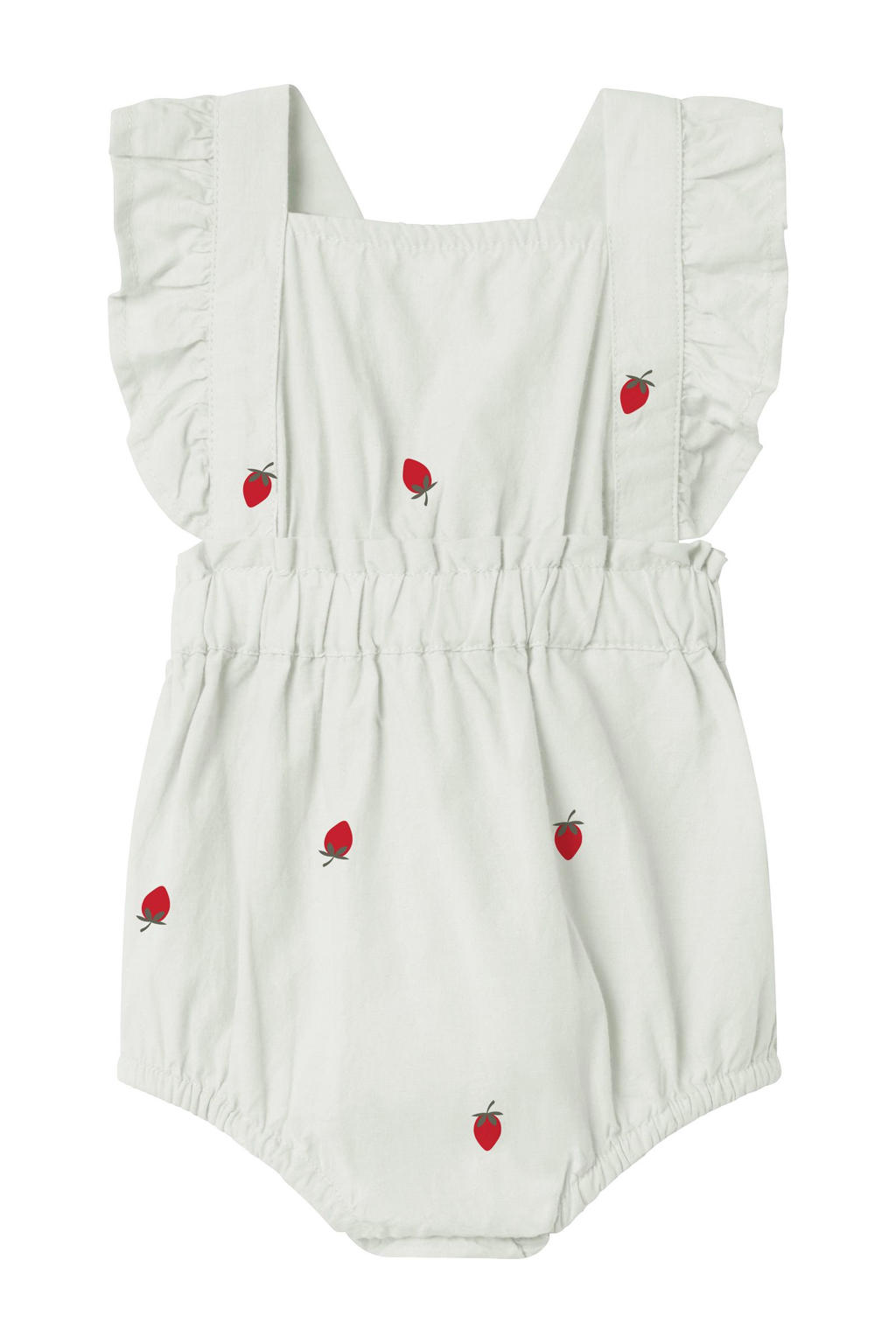 NAME IT BABY romper NBFDERILLA wit/rood | kleertjes.com