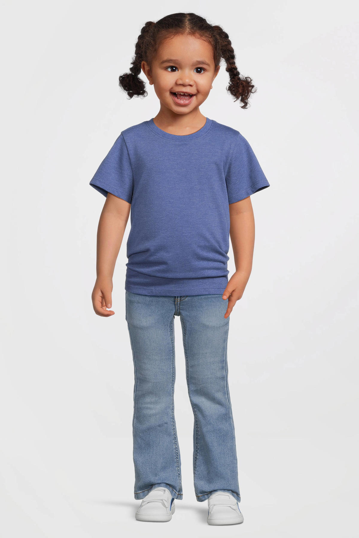 Anytime T-shirt blauw melange | kleertjes.com