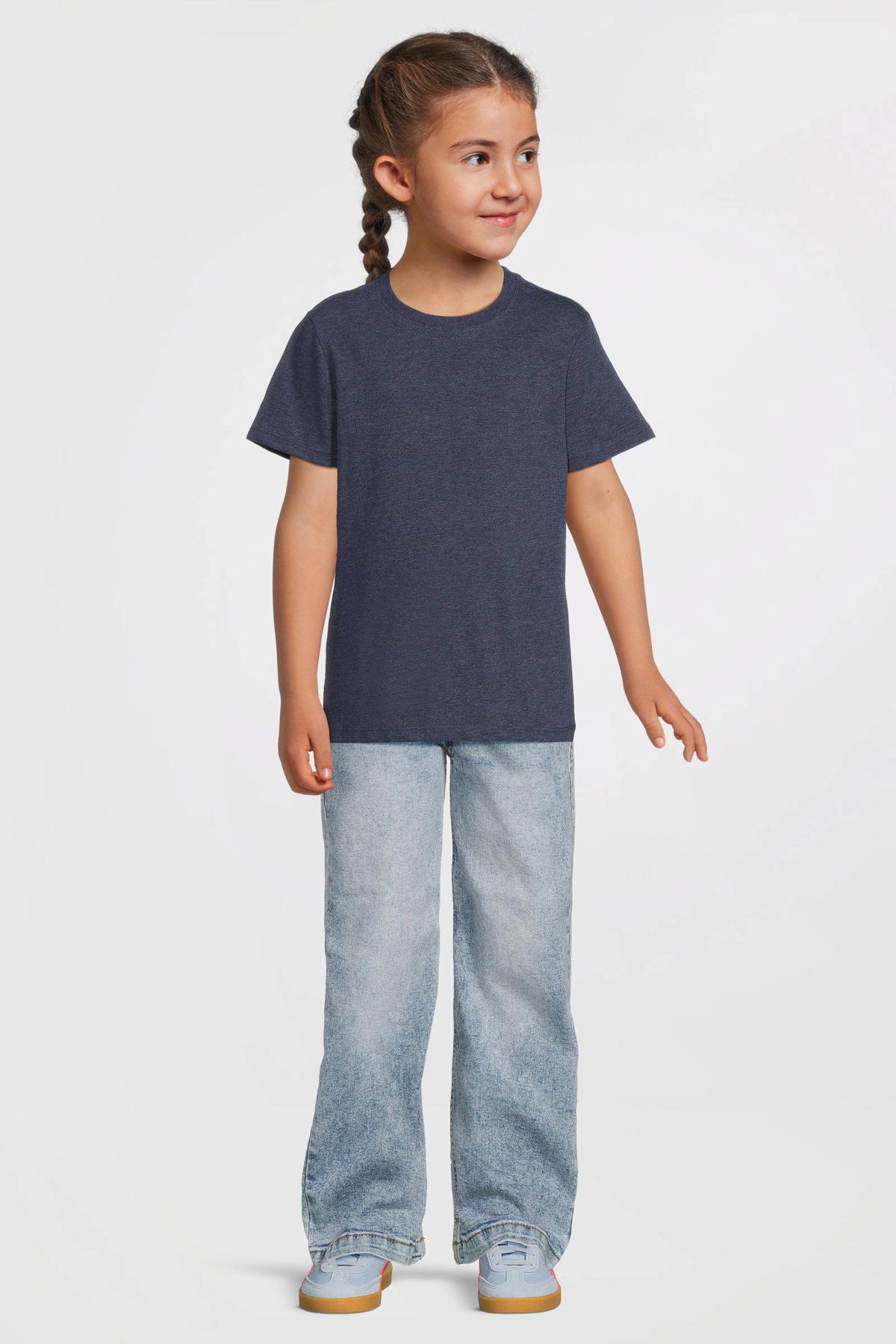 Anytime T-shirt donkerblauw melange | kleertjes.com