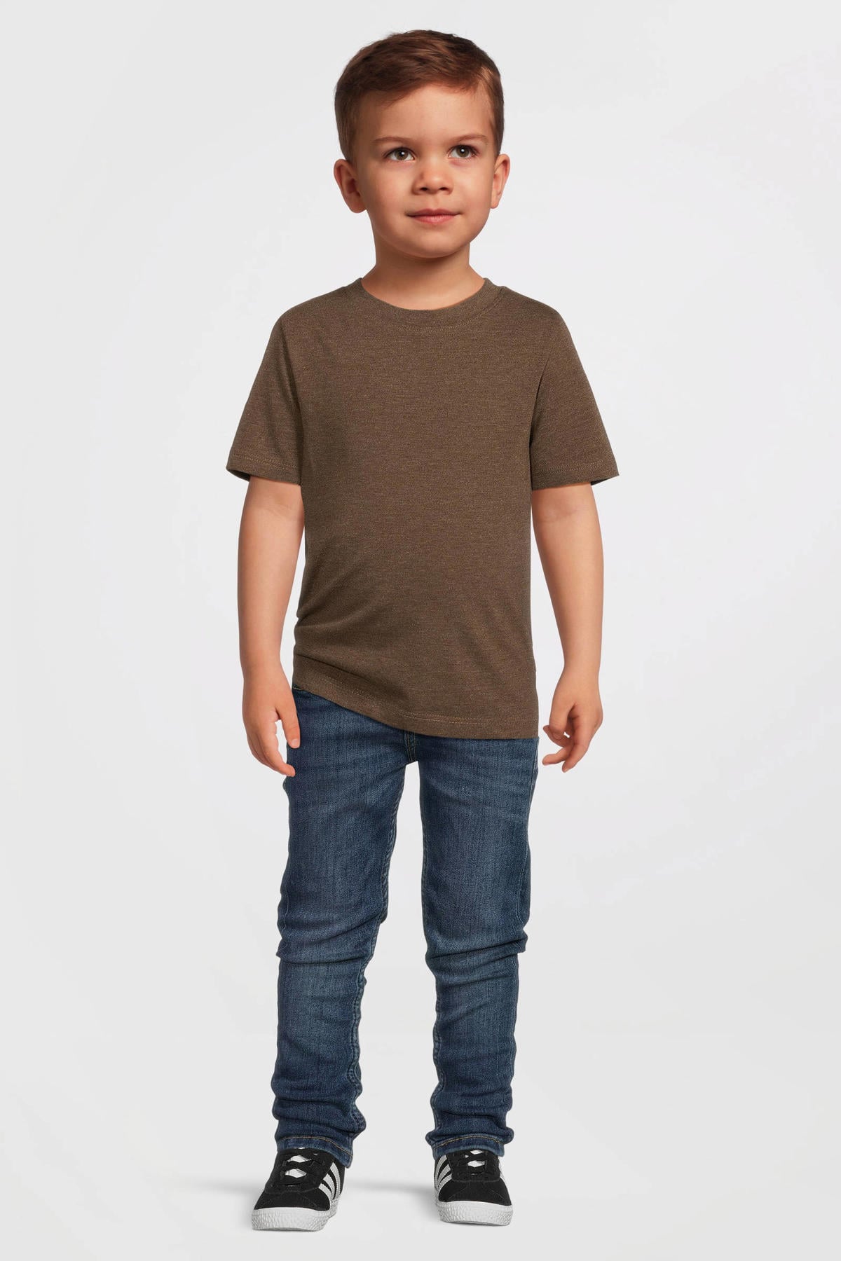 Anytime T-shirt bruin melange | kleertjes.com