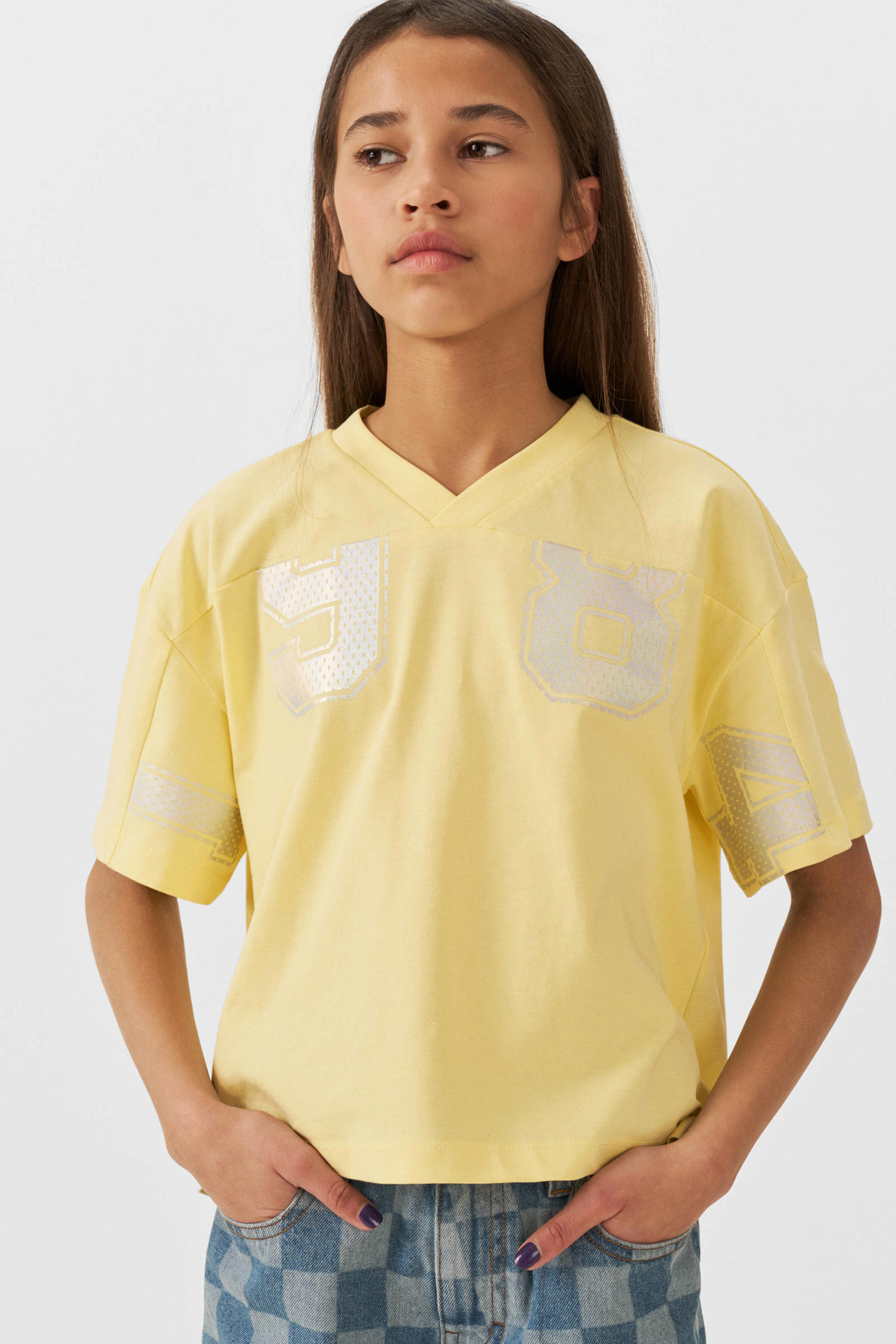Coolcat boxy T-shirt Lori met printopdruk geel | kleertjes.com