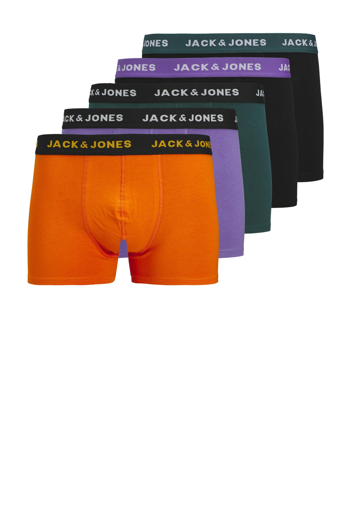 JACK & JONES JUNIOR boxershort - set van 5 oranje/multicolor ...