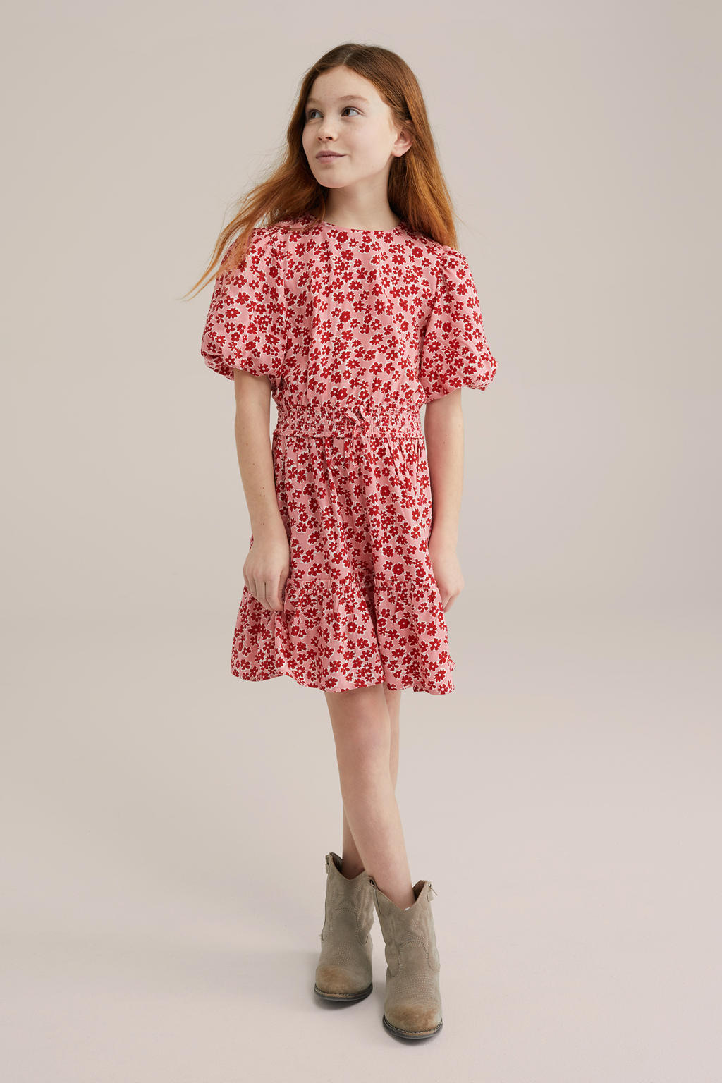 WE Fashion korte jurk lichtroze | kleertjes.com