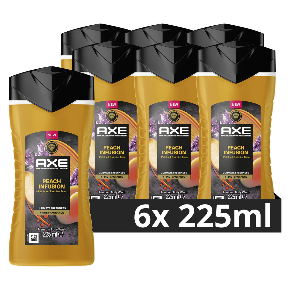 Axe Fine Fragrance Collection Peach Infusion douchegel - 6 x 225 ml ...