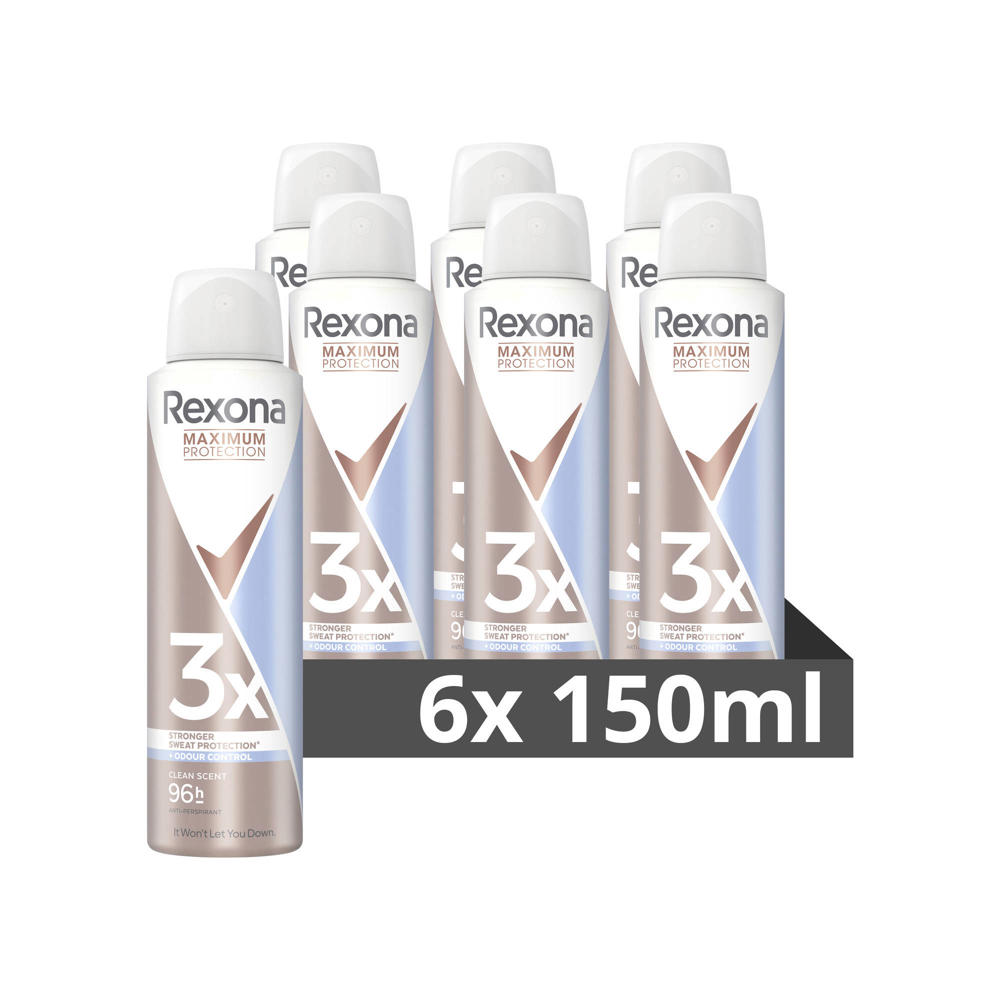 Rexona Women Maximum Protection Clean Scent anti-transpirant spray - 6 ...