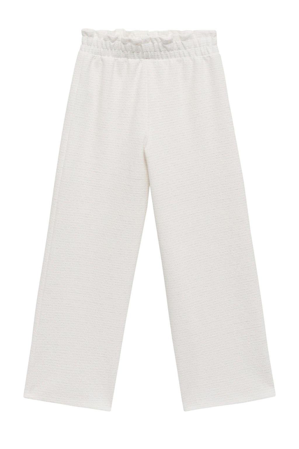 Mango Kids wide leg casual broek wit | kleertjes.com