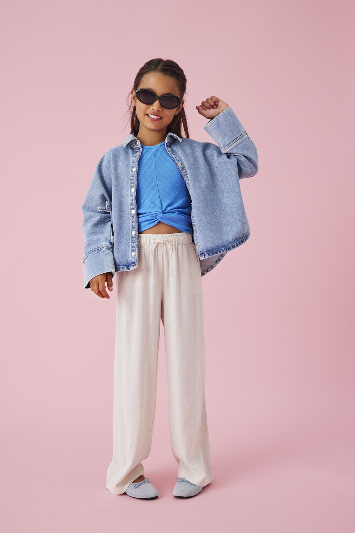 KIDS ONLY GIRL straight casual broek ecru | kleertjes.com